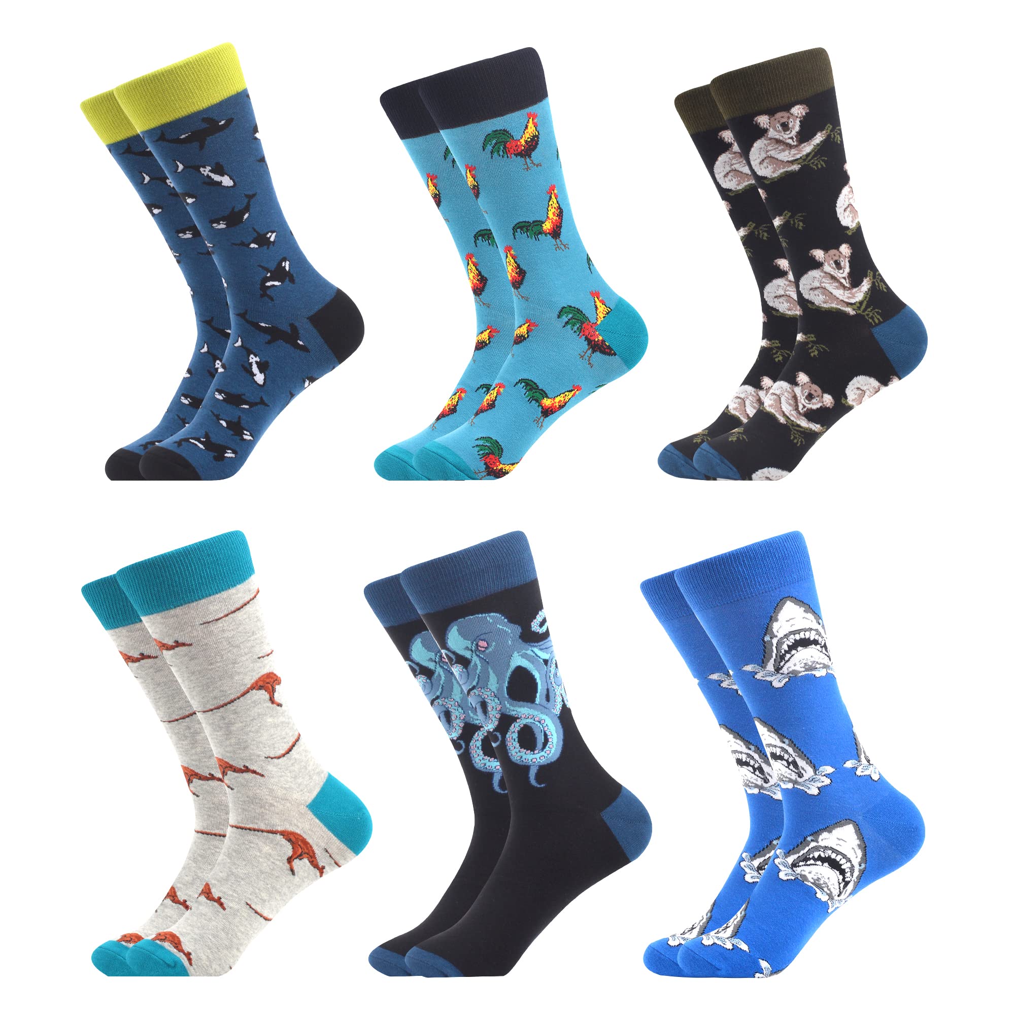 WeciBor Men's Half Cushion MultiColor Thick Athletic Crew Socks 10 Packs