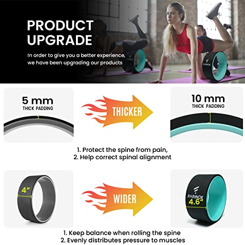 Yoga Wheel Set of 3, Upgraded Back Wheels for Pain Relief & Stretching, Strongest Back Roller for Deep Tissue Massage, Improving Yoga Poses Backbend
