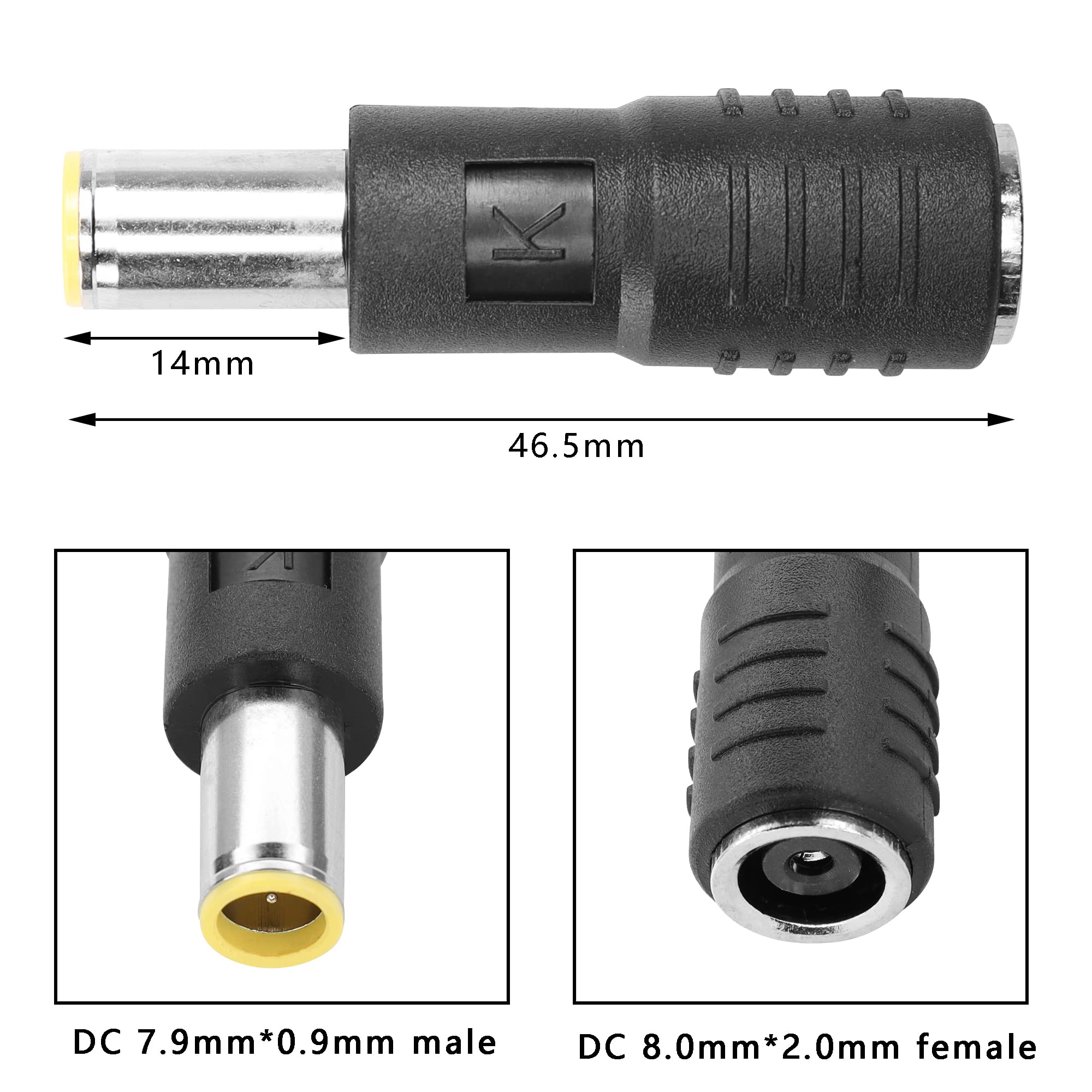 PNGKNYOCN DC 7909 to DC 8020 Adapter,DC 8mm Male to DC 8020 Female and DC 8020 Male to DC 8mm Female Connector, for Solar Panel RV Portable Power Station(2-Pack)