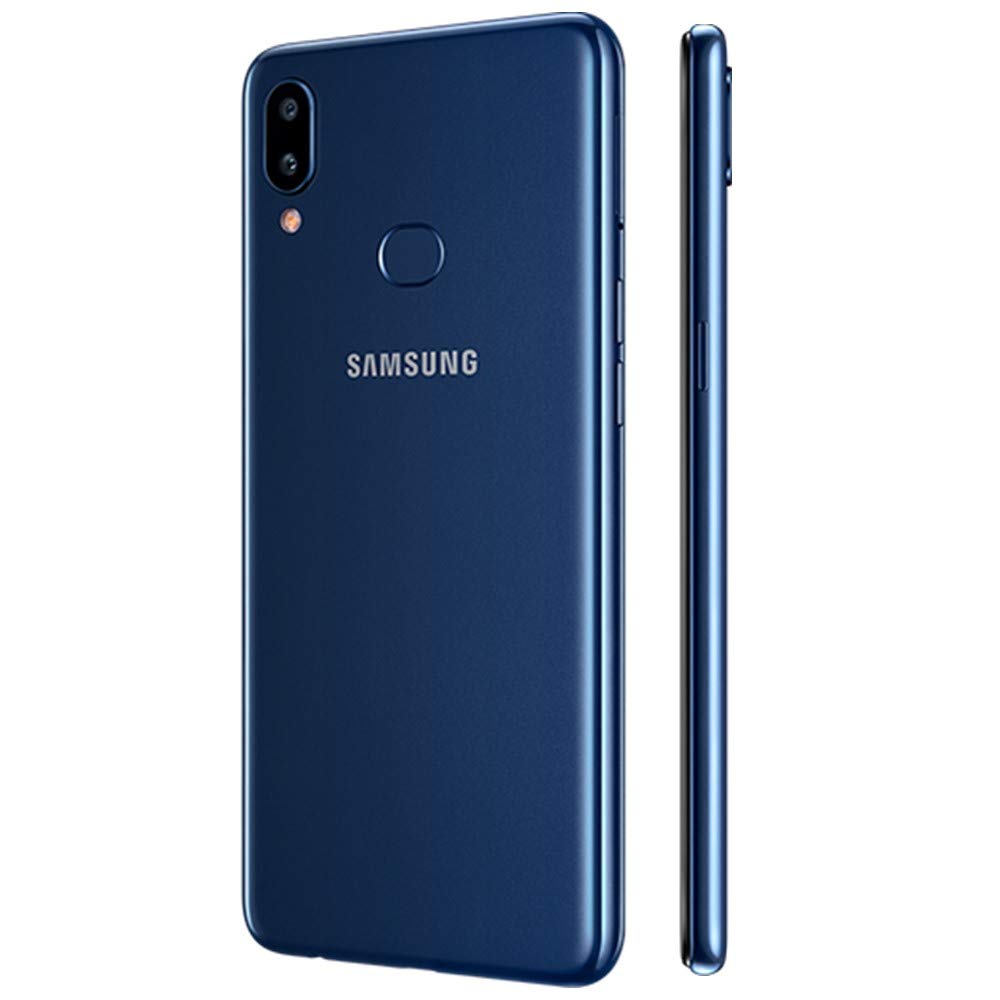 Samsung Galaxy A10s with Fingerprint (32GB, 2GB RAM) 6.2", Android 9.0, Dual SIM GSM Factory Unlocked A107M/DS - US + Global 4G LTE International Model (Blue, 32GB + 64GB SD Bundle)