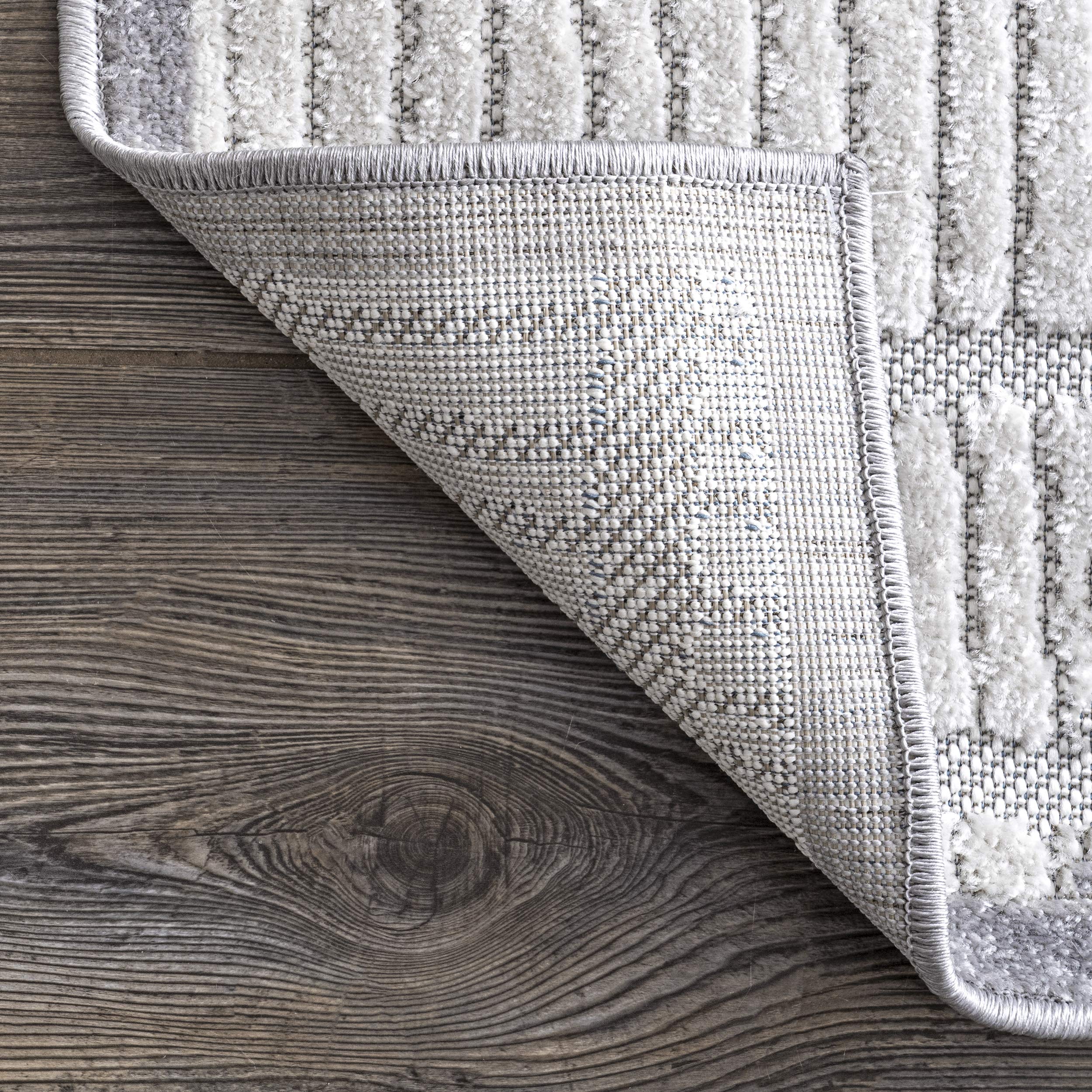 nuLOOM Danna Textured Stripe Indoor/Outdoor Area Rug, 5x8, Grey