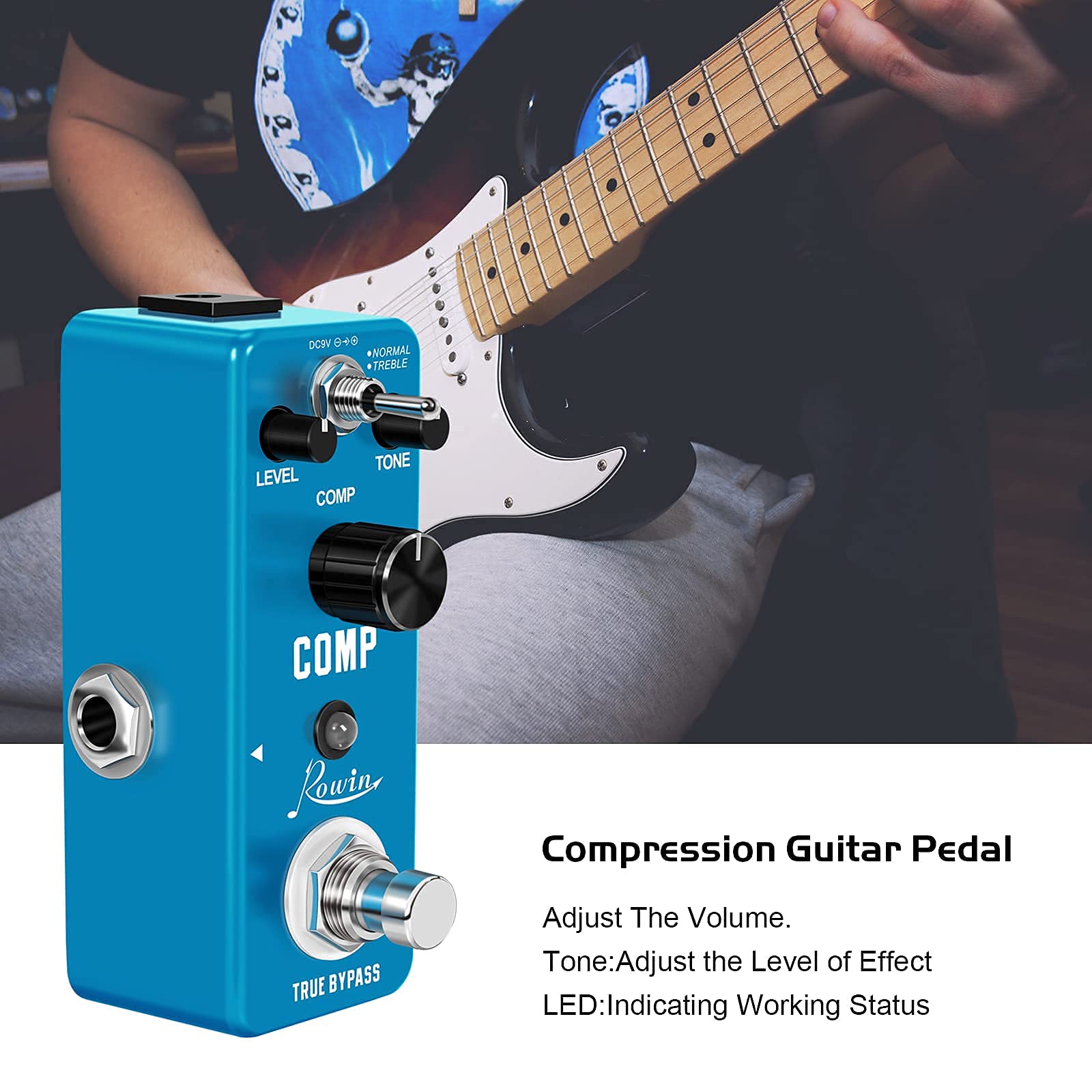Rowin Compressor Pedal Ultimate Comp Guitar Effect Pedals True Bypass