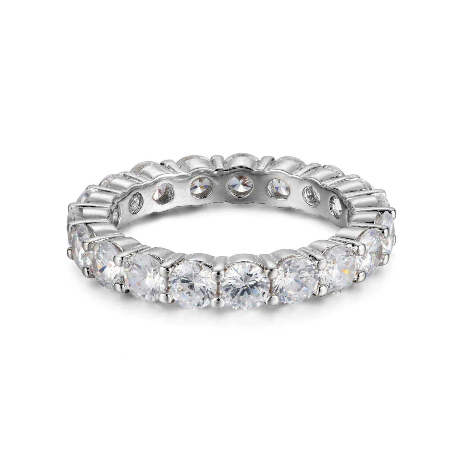 NYC Sterling 3.00mm Round Cubic Zirconia Luxury Eternity Band (6)