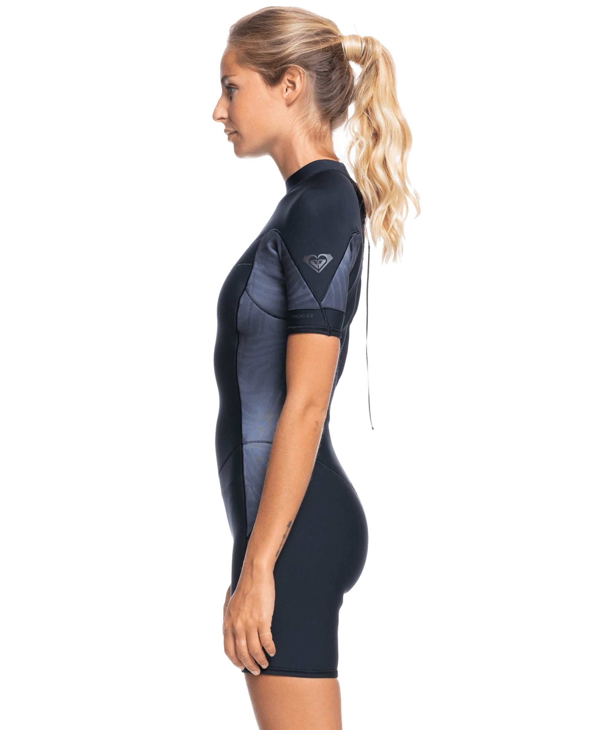 Roxy Womens 2/2 Syncro Short Sleeve Back Zip QLCK Wetsuit - Jet/Black | 10