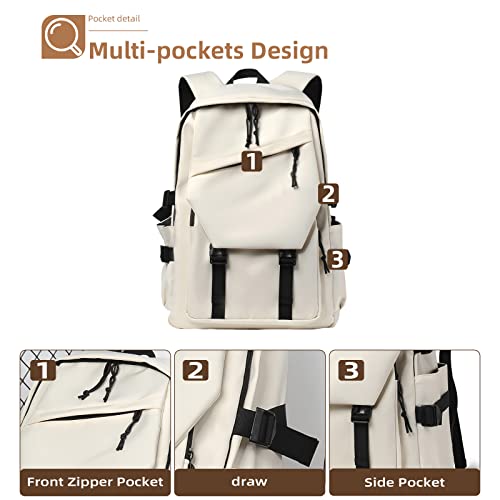 Roinjezo Laptop Backpack,Travel Outdoor Daypack,14 Inch Lightweight Rucksack for for Work Business Trip(White)