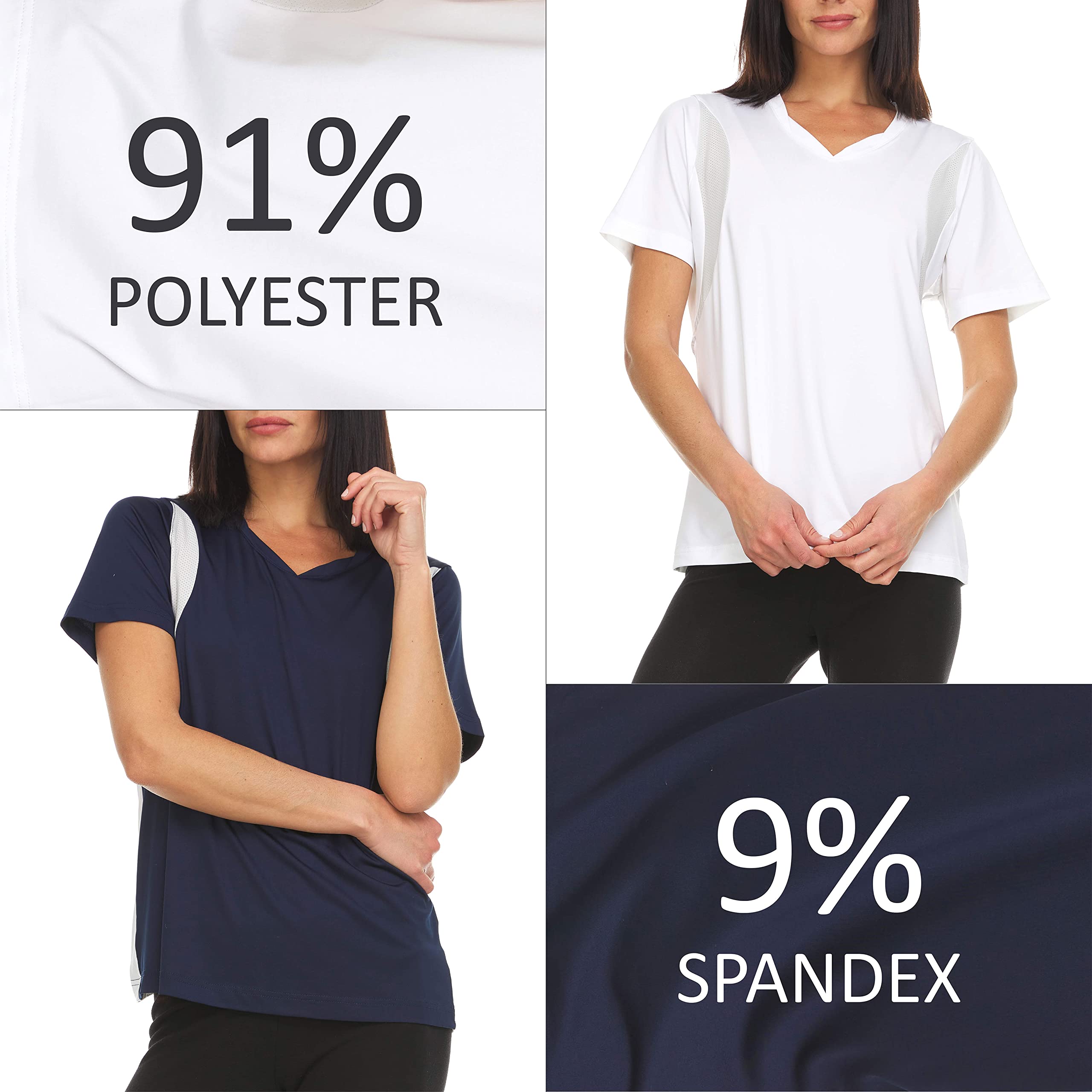 Women’s Activewear Dry Fit Athletic Moisture Wicking V Neck T-Shirts for Women - Workout t-Shirt 1&2 Pack