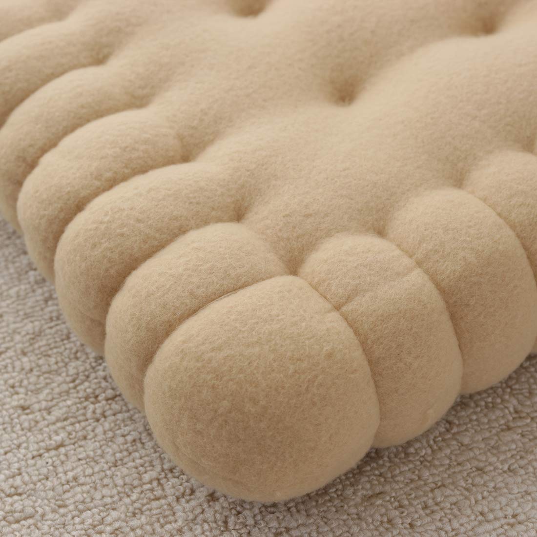 vctops Biscuit Shaped Seat Cushion Super Soft Comfy Chair Pad Tatami Floor Cushion for Yoga Living Room Balcony Office (Apricot, 16"x18")