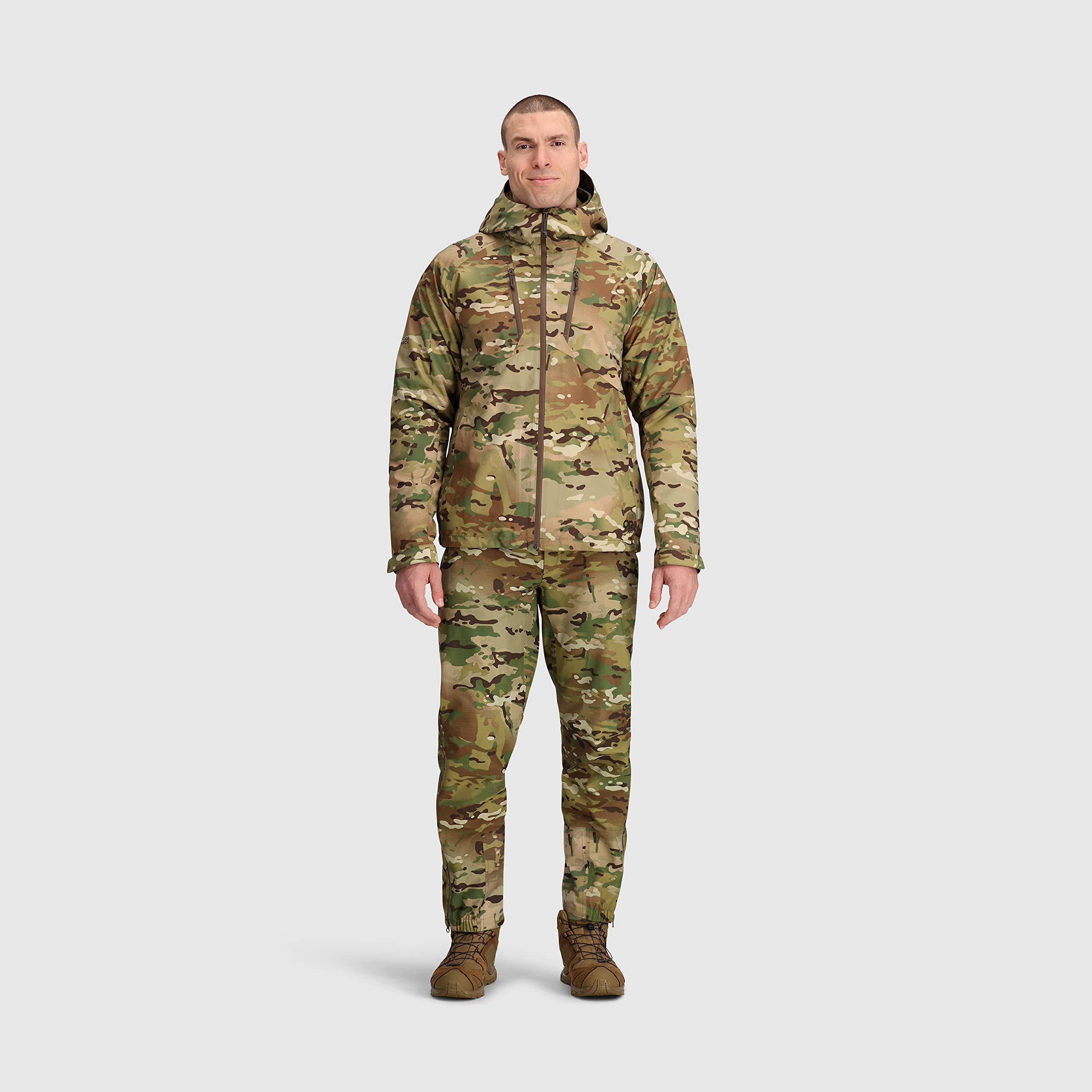Outdoor Research - OR Pro Allies Microgravity Jacket - Multicam - Lightweight Camo Rain Jacket, Waterproof, Helmet Compatible
