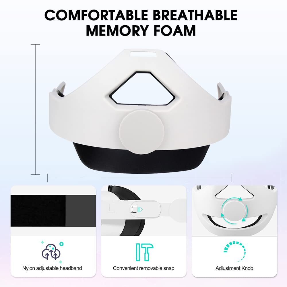 ZORBES® Adjustable Head Strap Accessories Replacement for Enhanced Support & Compatible with Meta/Oculus Quest 2 Elite and Comfort in VR for Children and Adults