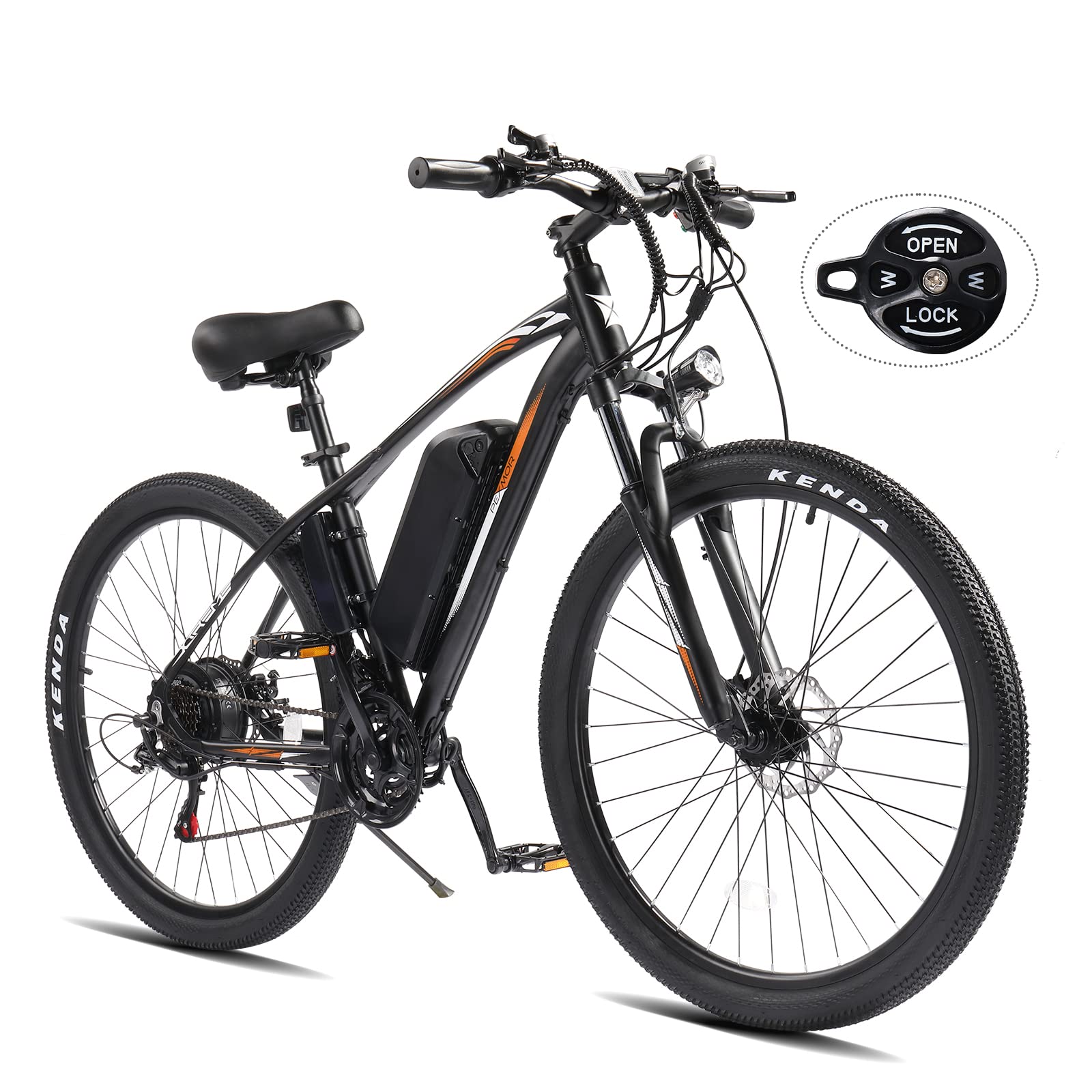 PEXMOR 500W Electric Bike for Adults, 27.5" Electric Mountain Ebike 48V 13AH Removable Battery, 20MPH 50Miles Adults Electric Bicycle Commuter Bike, 21 Speed, Lockable Suspension Fork