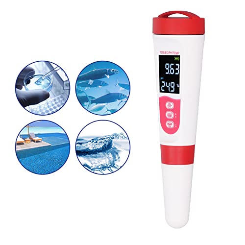 Water Quality Test Pen Glass Electrode Multifunctional Backlit Display Water Quality Tester High Sensitivity for Swimming Pool