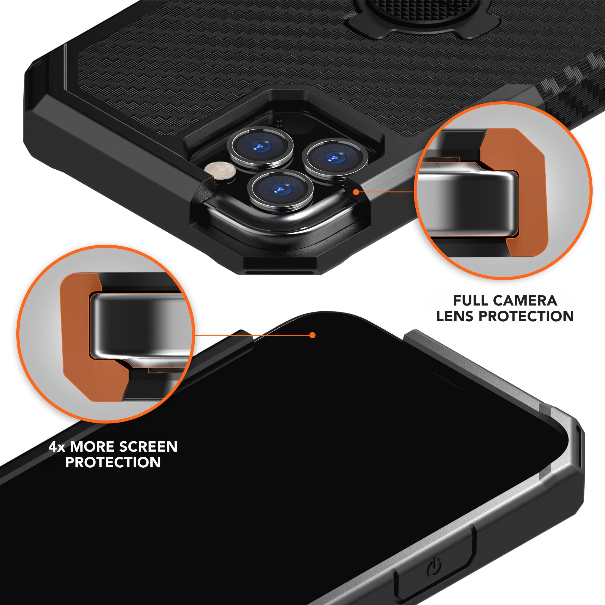 Rokform - iPhone 12 Pro Max Case, Rugged Series, Magnetic Protective Apple Gear, iPhone Cover with RokLock Twist Lock, Dual Magnet, Drop Tested Armor (Black)