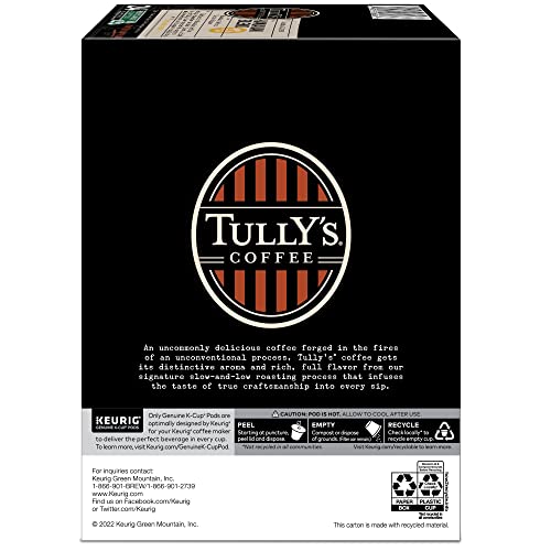 Tully's Coffee Hawaiian Blend Keurig Single-Serve K-Cup Pods, Medium Roast Coffee, 96 Count (4 Packs of 24)