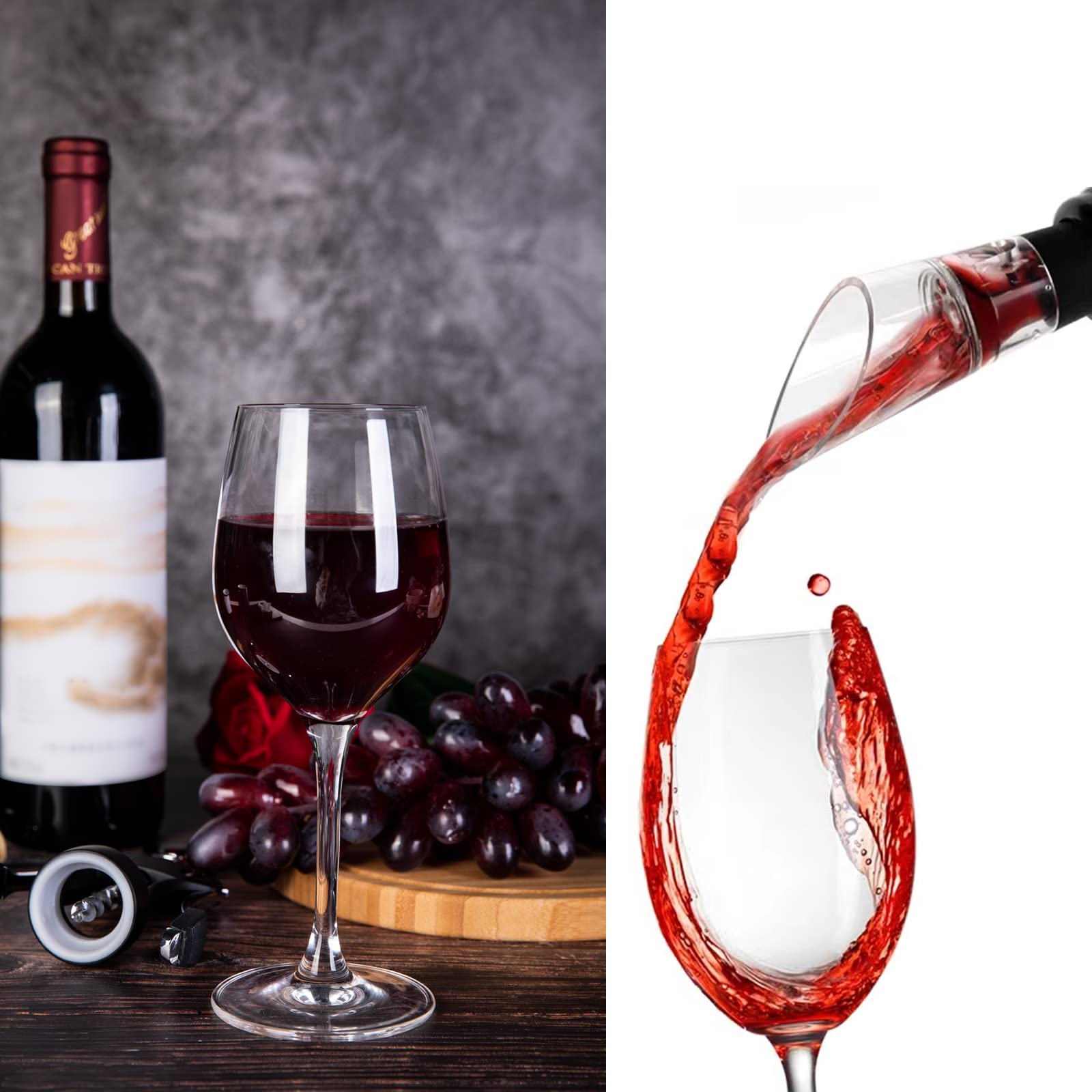 Wine Aerator Pourer, by Glass Aerating, Improved Flavor, Enhanced Bouquet, Rich Finish and Bubbles, for Better Tasting(2 Pack)