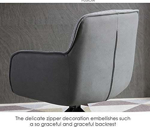 Rotatable Ergonomic Computer Desk Chair with Armrests Upholstered Seat Reception Sofa Armchair for Living Room Lounge Restaurant Office Study Chair(Grey)