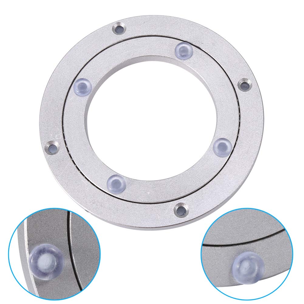 Rotating Bearing Plate, Aluminium Alloy Turntable Bearing Lazy Susan Hardware for Kaleidoscopes Tabletop Serving Trade Show Displays (8in*h8.5mm)