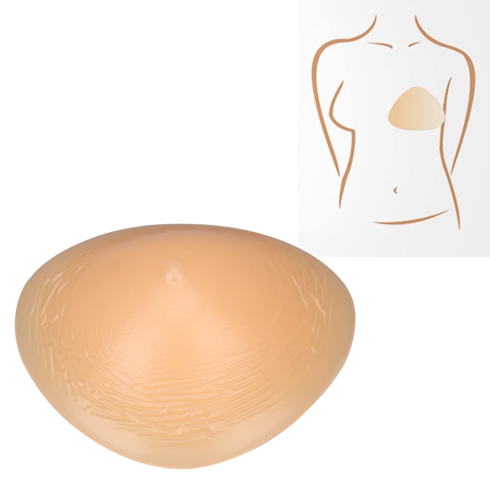 Prosthetic Breast,Mastectomy Bra Inserts Bra Pad Inserts Soft Silicone Triangular Shaped Concave Bottom Prosthetic Breast for Post Mastectomy (Model 2)