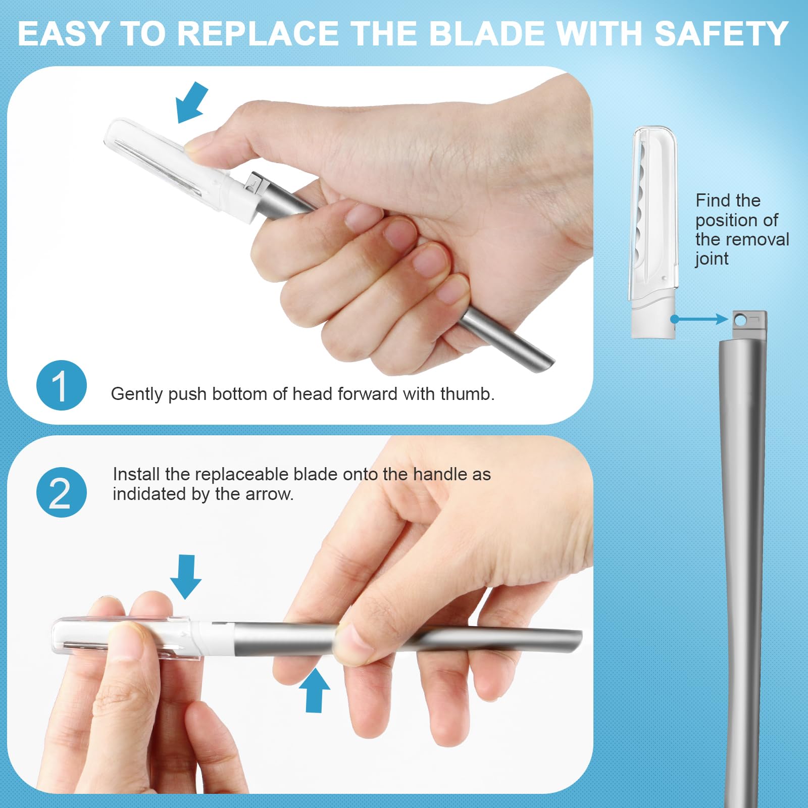 Professional Dermaplaning Tool Set - 12 Blade Refills, Face Razors for Women, Eyebrow Razor Microblades, Peach Fuzz Remover, Exfoliate and Smooth Skin