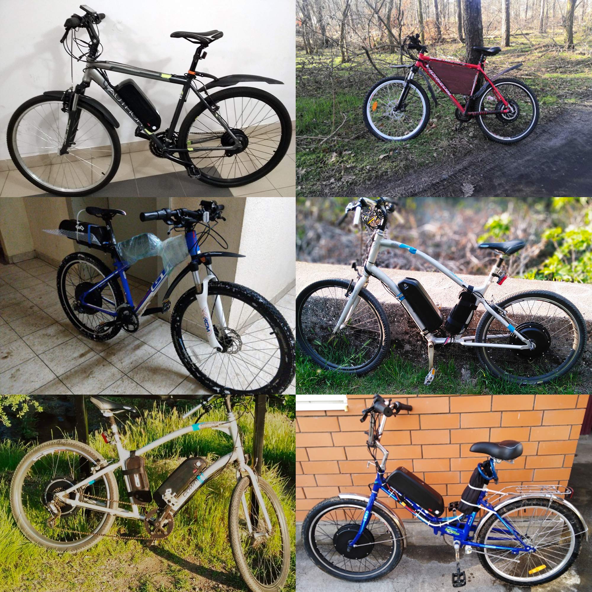 RICETOO 48V 1500W 20"/24"/26"/27.5"/28"/700C Front Wheel Electric Bicycle Conversion Motor Kit with Brushless Gear Hub Motor with KT-LCD3 Display. (48V 700C)