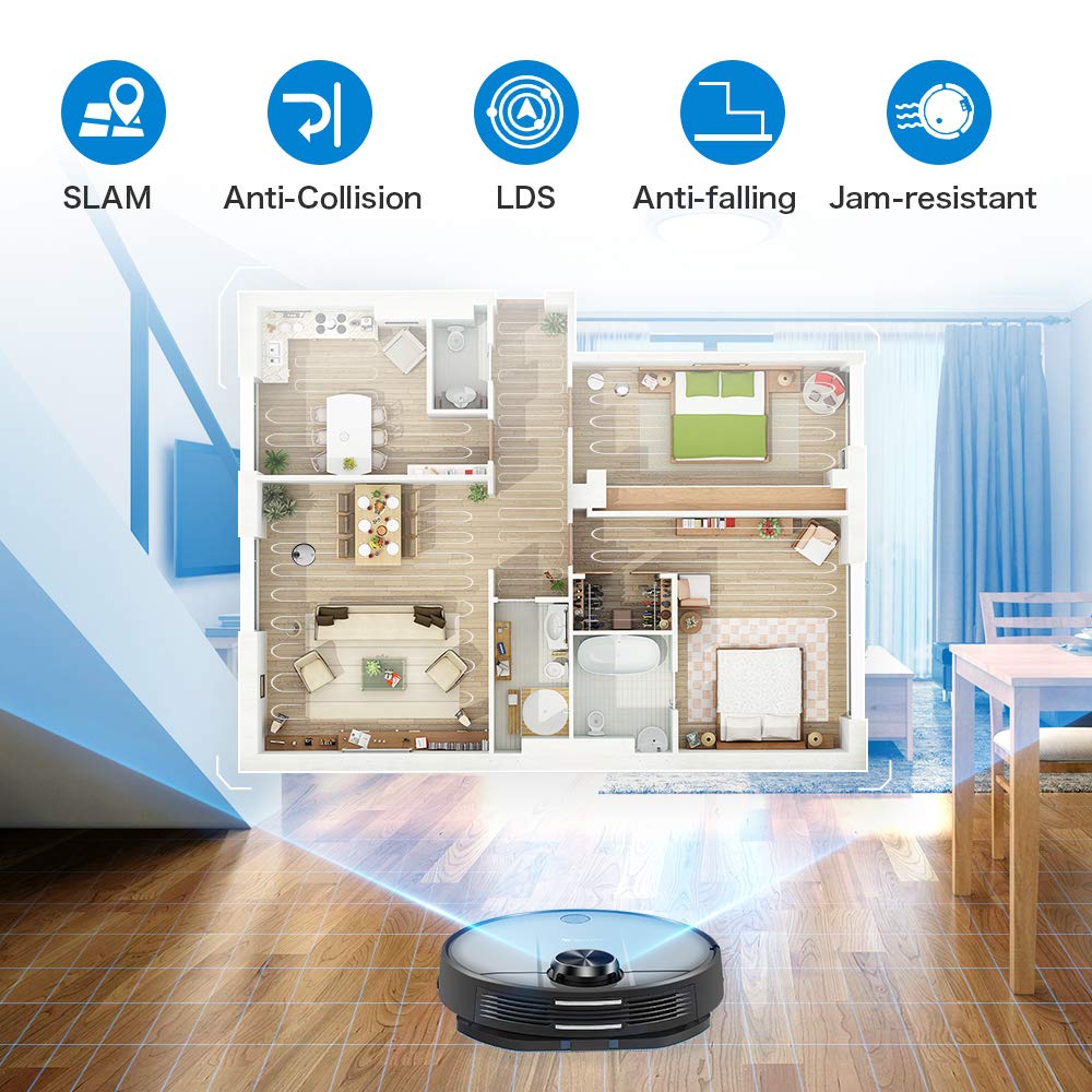 Proscenic M6 PRO Wi-Fi Connected Robot Vacuum Cleaner and Mop, Alexa & Google Home& App Control, Lidar Navigation, Robotic Vacuum with Mapping, 2600 Pa Suction and Selective Room Cleaning (Renewed)