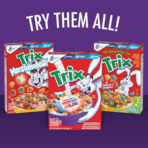 Trix Fruity Breakfast Cereal, 6 Fruity Shapes, Whole Grain, 10.7 OZ