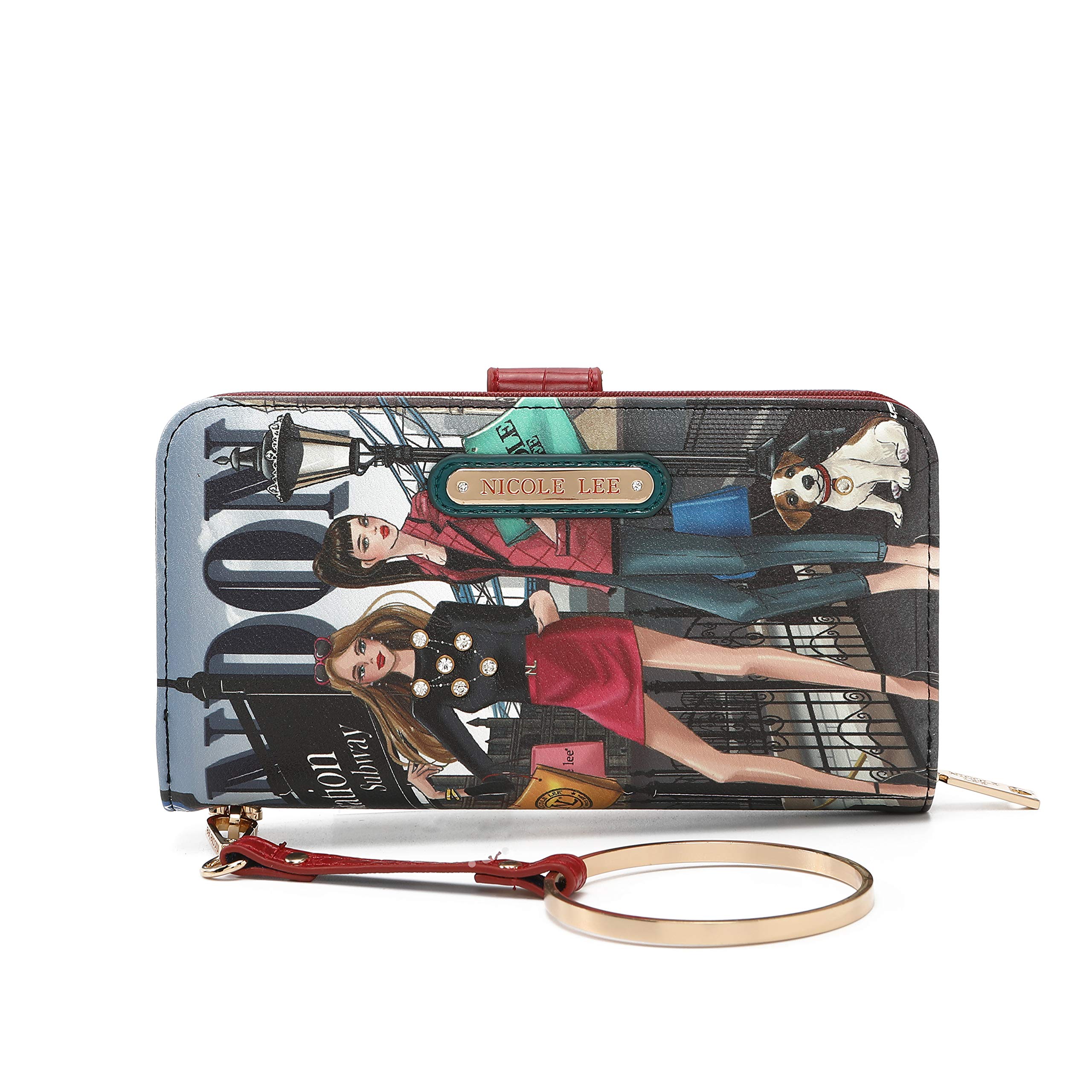 PRT6700 NICOLE LEE FASHION PRINT WRISTLET WALLET w/BRACELET STRAP~WOW! IT'S LONDON