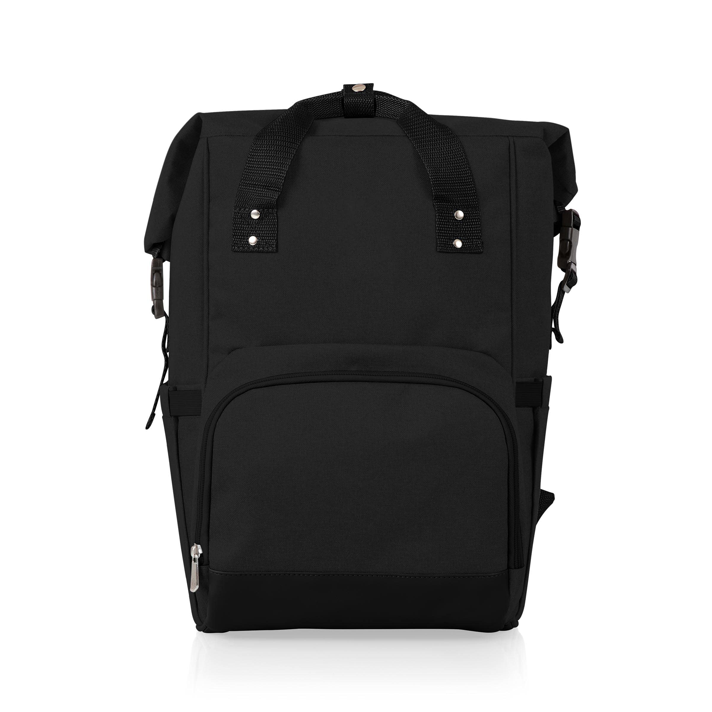 PICNIC TIME ONIVA - a Brand - OTG Roll-Top Cooler Backpack - Hiking Backpack Cooler - Soft Cooler Bag, (Black)