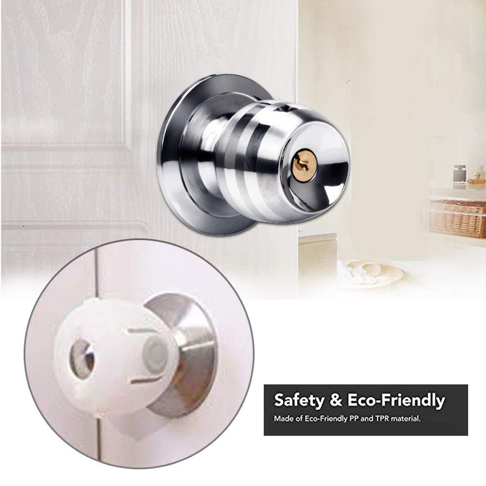 Pengxiaomei 4pcs Kids Safety Round Door Knob Covers, Child Proof Door Knobs Universal Design Fits Most Door Knob Covers