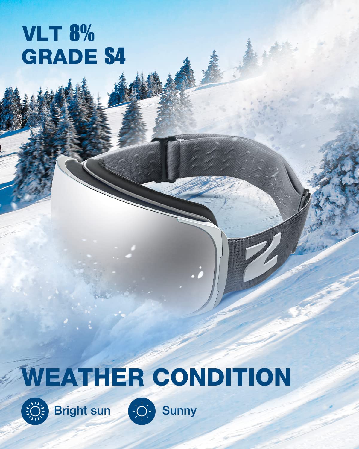 ZIONOR 15:51ZIONOR Lagopus Ski Goggles Z1 Zipon HD Lens Ski Goggles