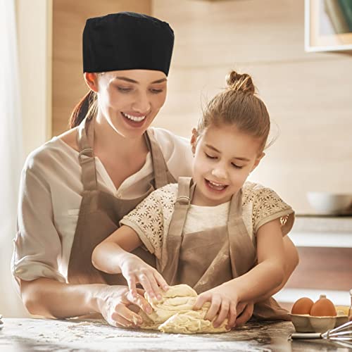 Yolev Mesh Top Skull Cap Professional Catering Chefs Hat Black Adjustable Food Service Caps for Kitchen Cooking Service and Other Work Black