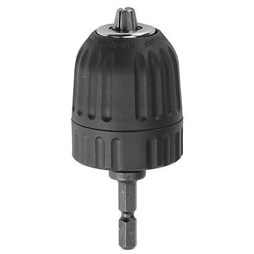 Yakamoz Quick Change 1/4-Inch Hex Shank 0.8-10mm Clamping Capacity Keyless Drill Chuck Screwdriver to Drill Converter Conversion Tool | 3/8-24UNF Mount ¡