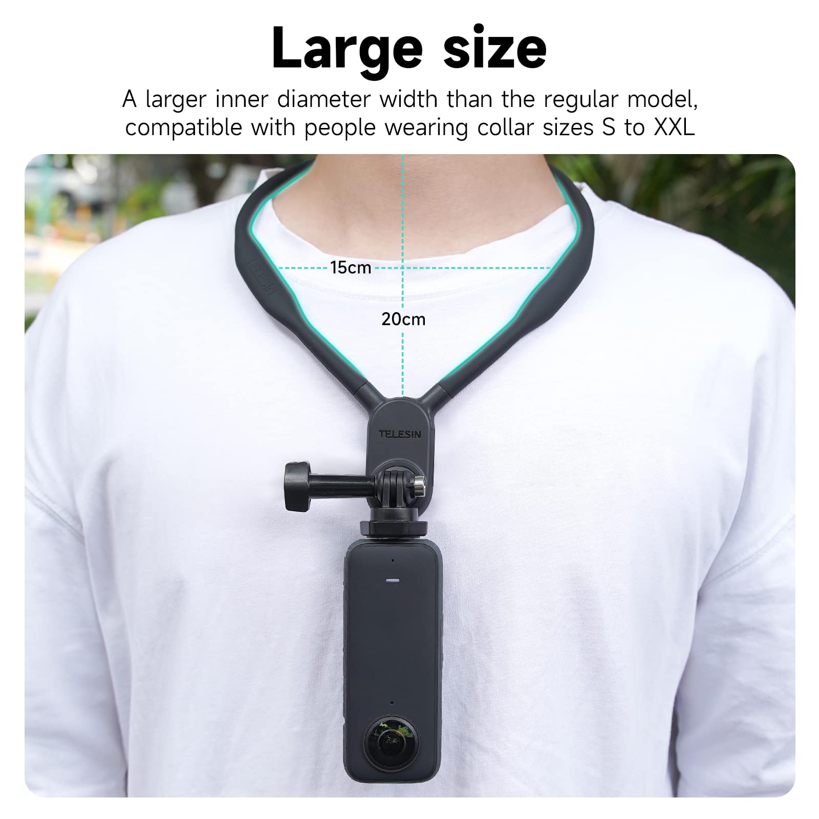 TELESIN SE Neck Mount with Phone Holder Vertical Adapter Kit, Necklace Lanyard Strap Head Chest POV Selfie Accessories for GoPro Max Hero 12 11 10 9 8 Insta360 X3 X4 Go3 Ace Pro DJI Action 4 Pocket 3