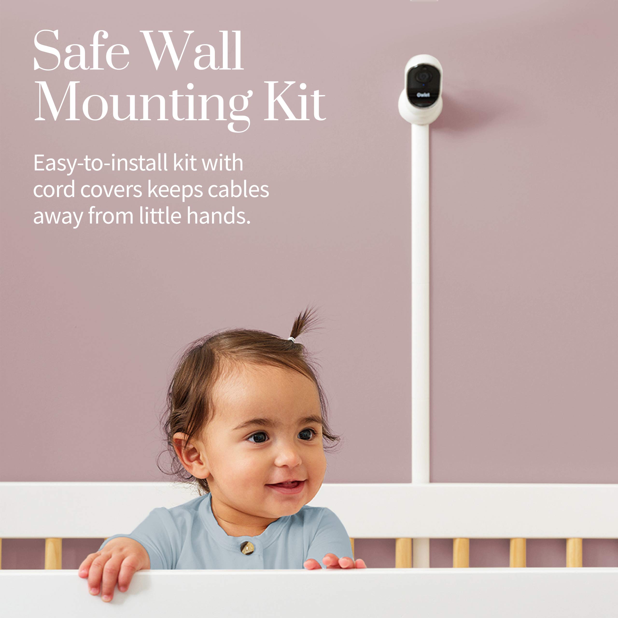 Owlet Camera - Video Baby Monitor w/ HD Night Vision Securely Streams to Your Phone from Anywhere - Background Audio -Room Temperature - Two-way talk - Wall mount