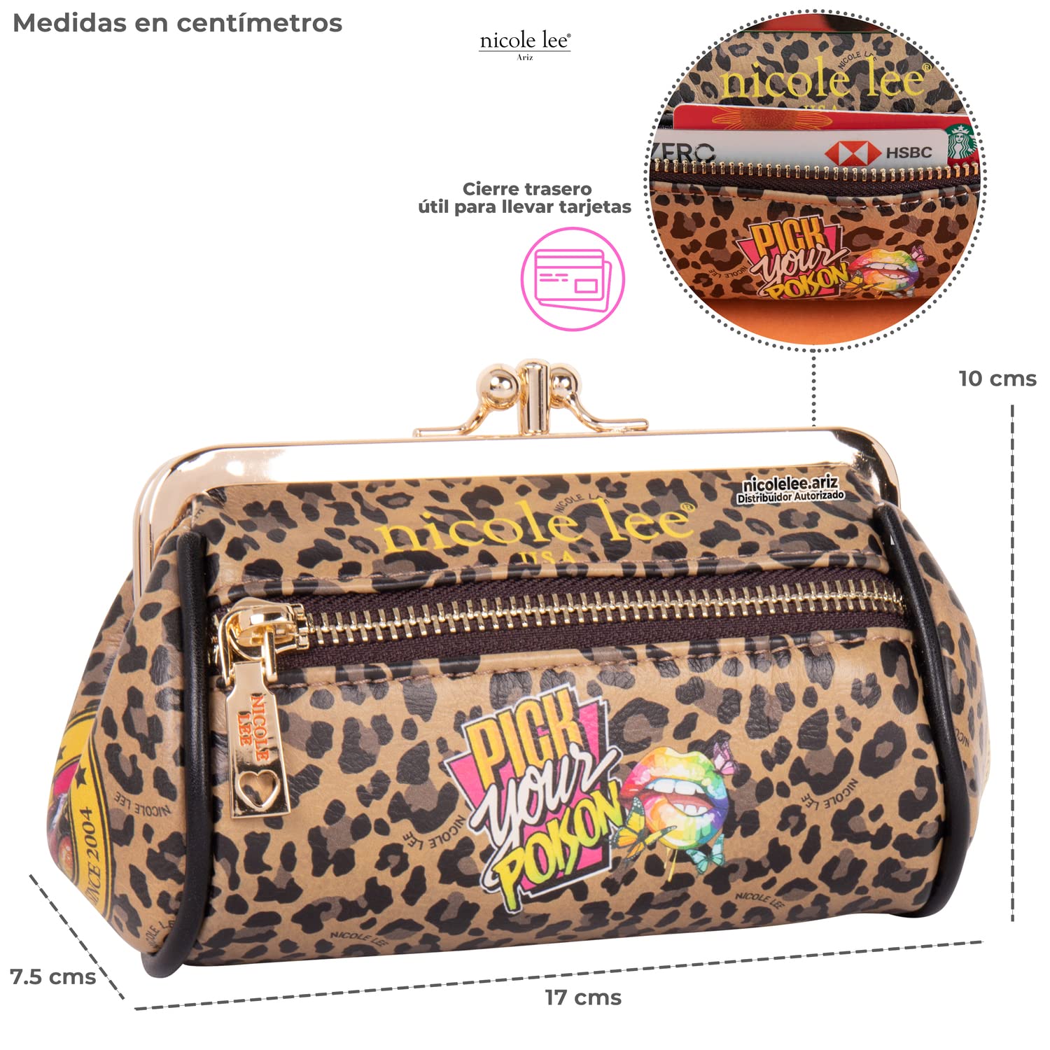 Nicole Lee Mini Kiss Lock Coin Purse Wristlet - All Emotion