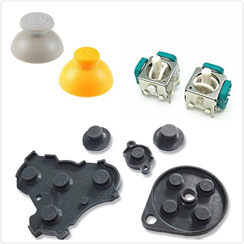 Replacement 3D Analog Thumbstick Joystick Stick Cap Conductive Silicone Button Pad for NGC Gamecube Controller