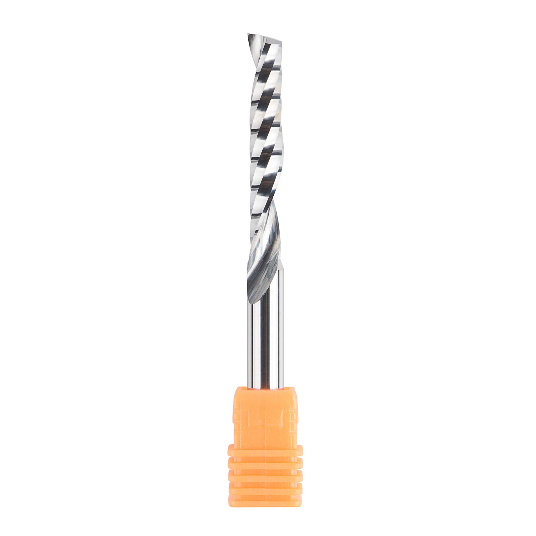SpeTool Extra Long O Flute Spiral End Mill Carbide Router Bits 1-1/2 inch Cutting Length Single Flute Upcut for Acrylic PVC MDF Aluminum Cutter