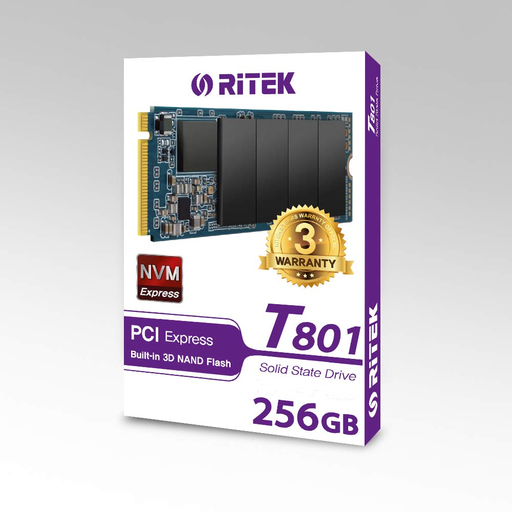 Ritek 256GB SSD PCIe NVMe M.2 2280 Internal Solid State Drive 3D NAND Read Upto 2000MB/s Write Upto 1000MB/s
