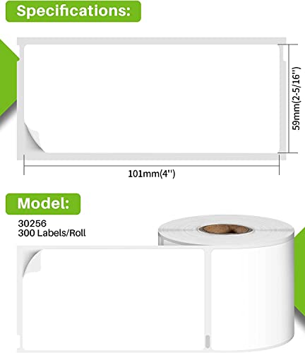 PHOMEMO - Replacement for DYMO 30256-2-5/16" X 4β Shipping Labels, Compatible with Rollo, DYMO Labelwriter 450, 4XL & Zebra Desktop Printers 8 Rolls/2400 Labels