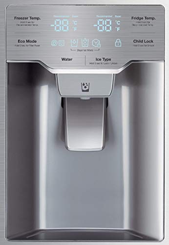 Winia WFRSY22D2B Side Mounted Refrigerator, 20 Cu.Ft, Black