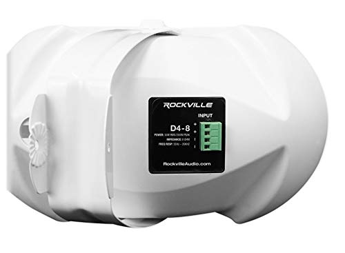 Rockville D4-8 White Dual 4" 8 Ohm Wall Mount Swivel Outdoor Home Patio Speaker