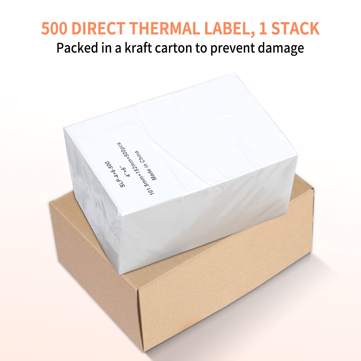 Phomemo 4x6 Thermal Label, Shipping Labels 4x6, Thermal Printer Labels, Fan-Fold Label, Permanent Adhesive, Commercial Grade, 500 Labels