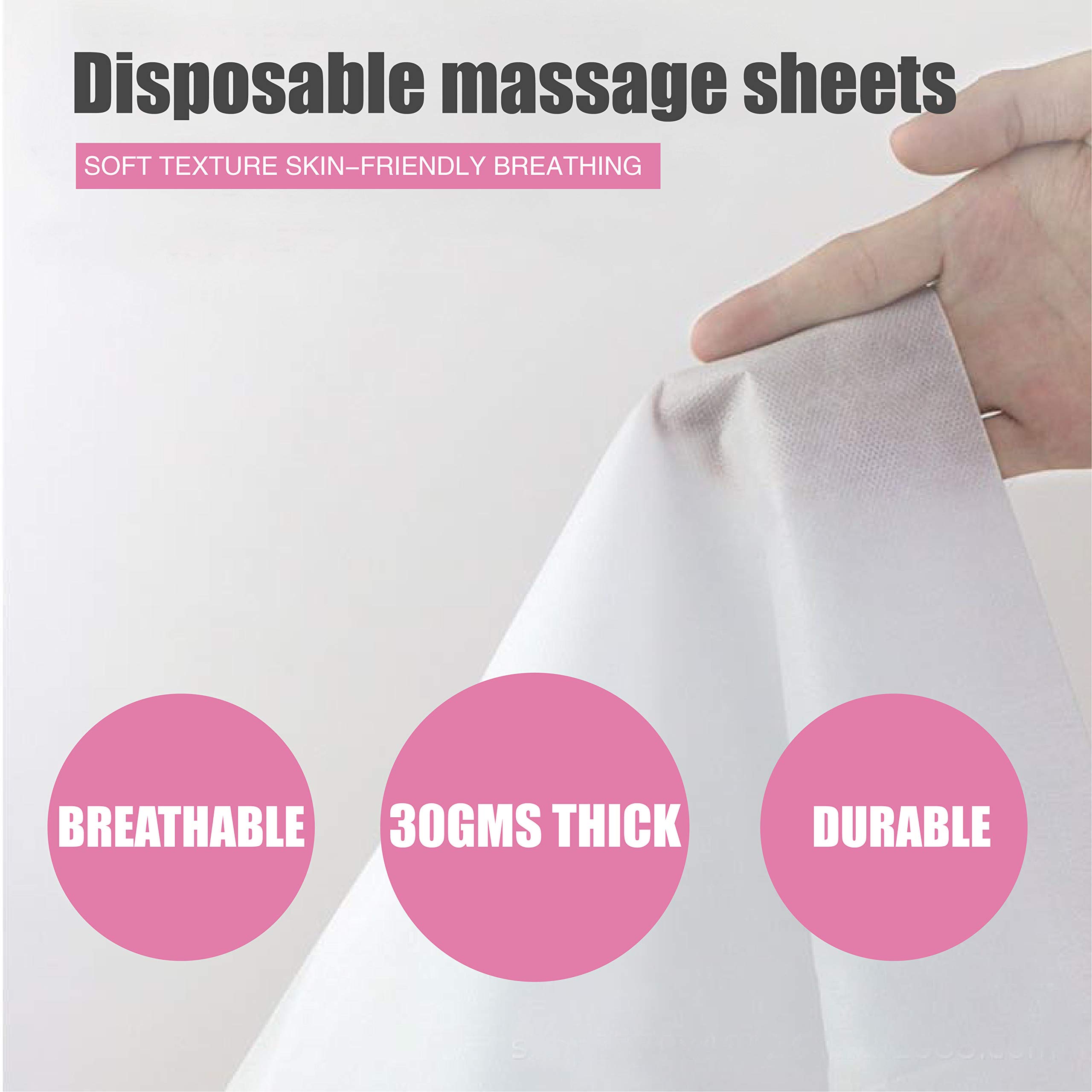Sawella 25PCS Massage Table Cover,Disposable Bed Sheet, Non-woven Fabric Massage Table Sheet, Waterproof Massage Bed Cover,Large Size 31" x 70"