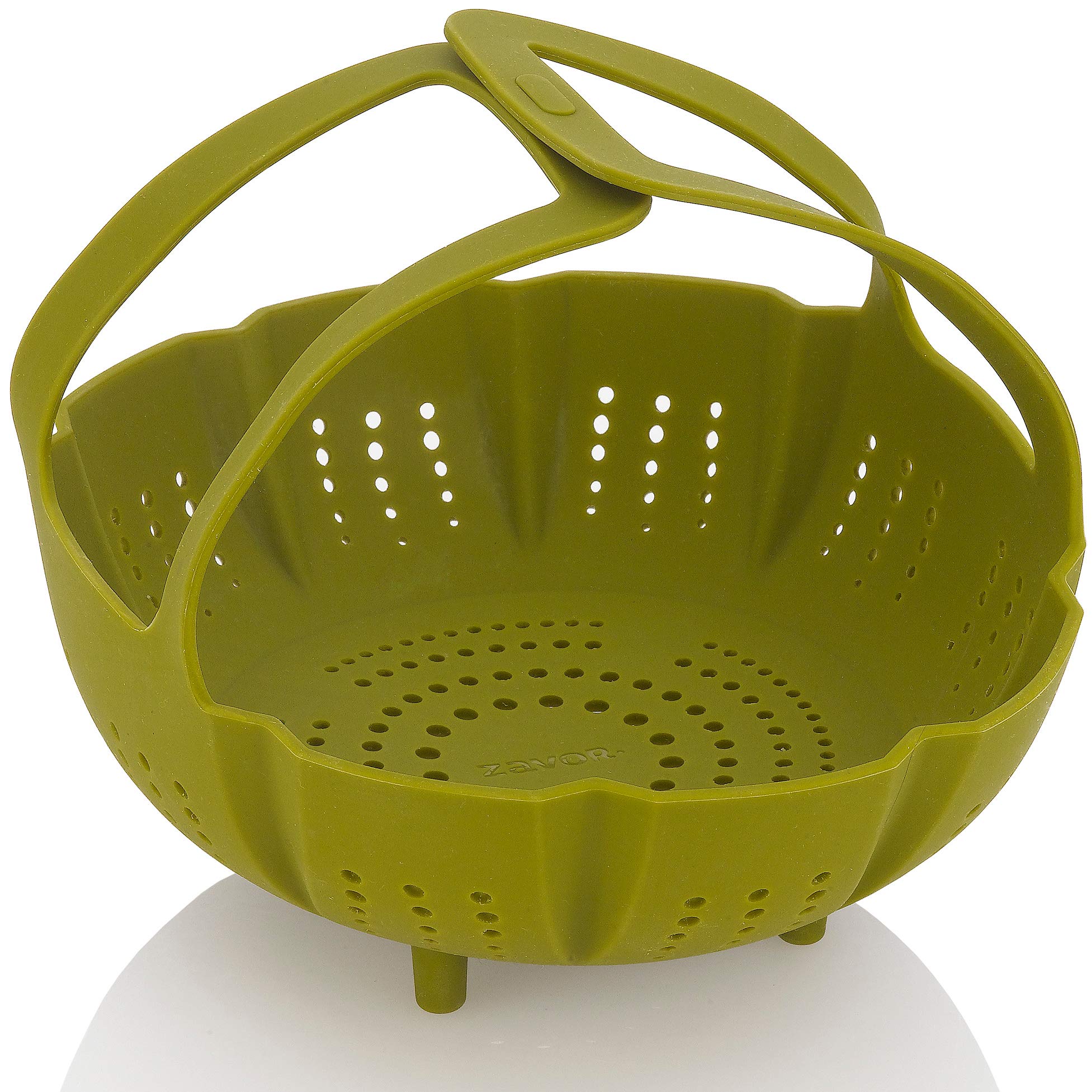 Zavor Silicone Steamer Basket & Strainer for 6Qt & Larger Pressure Cookers, Multicookers, Instant & Stock Pots | BPA-free, Non-scratch Pressure Cooker Accessories Collection, Green (ZACMISB22)