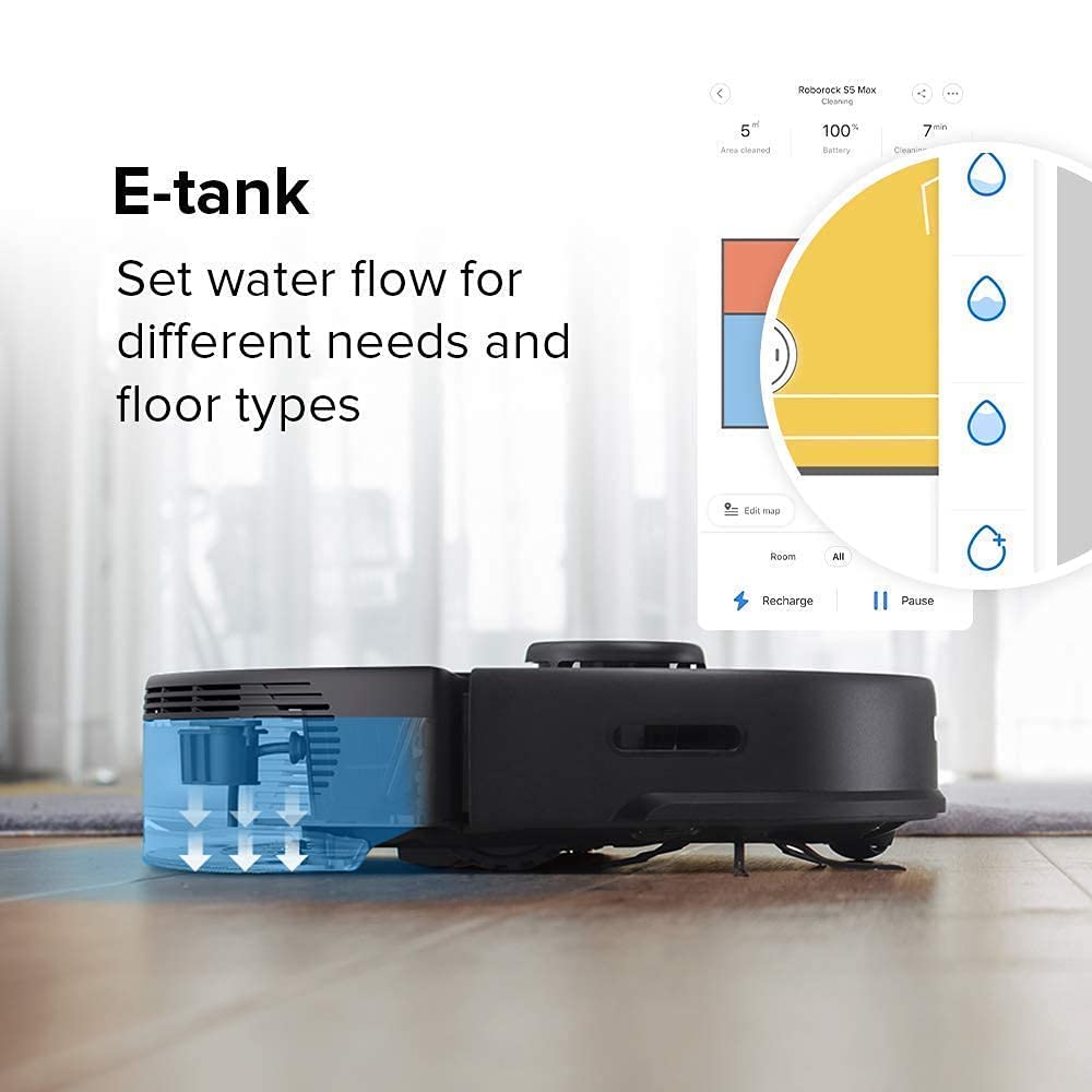 roborock S5 Max Robot Vacuum Cleaner and Disposable Mop Cloth Bundle