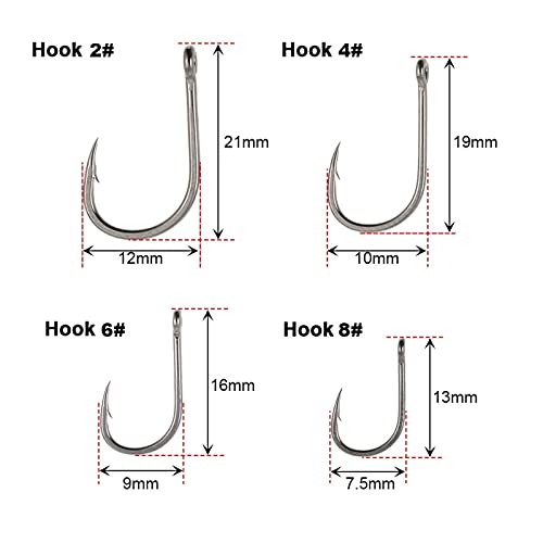 WRLRUILIAN Fishing Accessories 1 PCS Squid Fishing Rig Hook and Coating Line Ready to Make A Drill Rod Hook Fishing Tools (Size : 2)