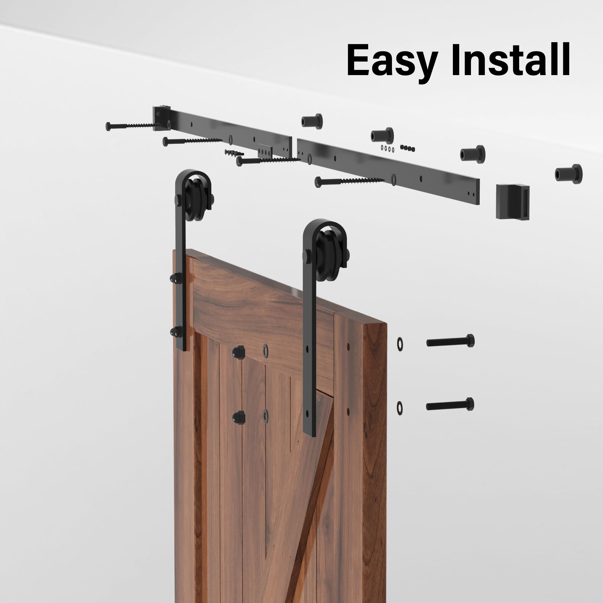 WINSOON 36 x 84 inch Unfinished Sliding Barn Door Interior Panelled Slab, Solid Spruce Wood Barn Door, K-Frame, Pre-Drilled, Easy DIY Assembly, Bottom Grooved, Natural