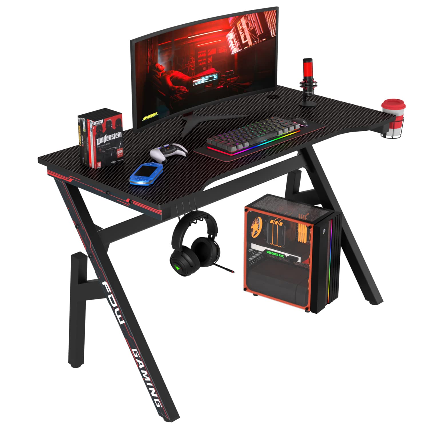 Office Chair PC Gaming Chair Cheap Desk Chair Ergonomic PU Leather Executive Computer Chair & Gaming Desk Computer Desk 45.2"x 23.4" Home Office Desk Extra Large
