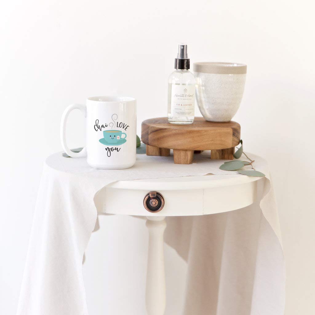 The Cotton & Canvas Co. Chai Love You Funny Food Pun Porcelain Ceramic Coffee Mug and Tea Cup