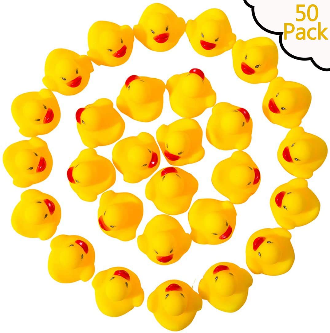 Rubber Ducky Baby Bulk Bath Toy Shower Birthday Party Favors Gift, Set of 50