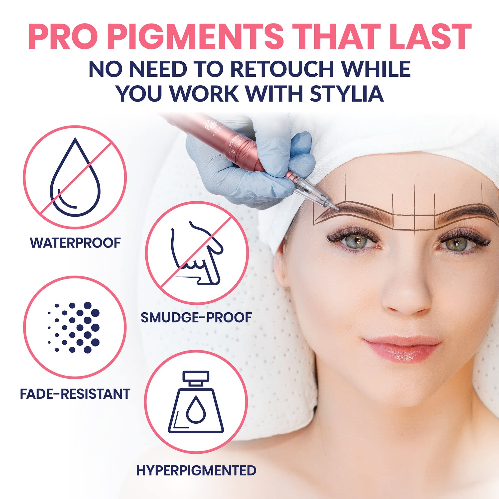 Stylia Waterproof Eyebrow Pencil Set (12 Pieces - Black), Eyebrow Pen-cil, Eye Brow Pencils for Women Makeup, Microblading Long Lasting Eyebrow Pencil Liners for Marking, Filling And Outlining Eyebrow